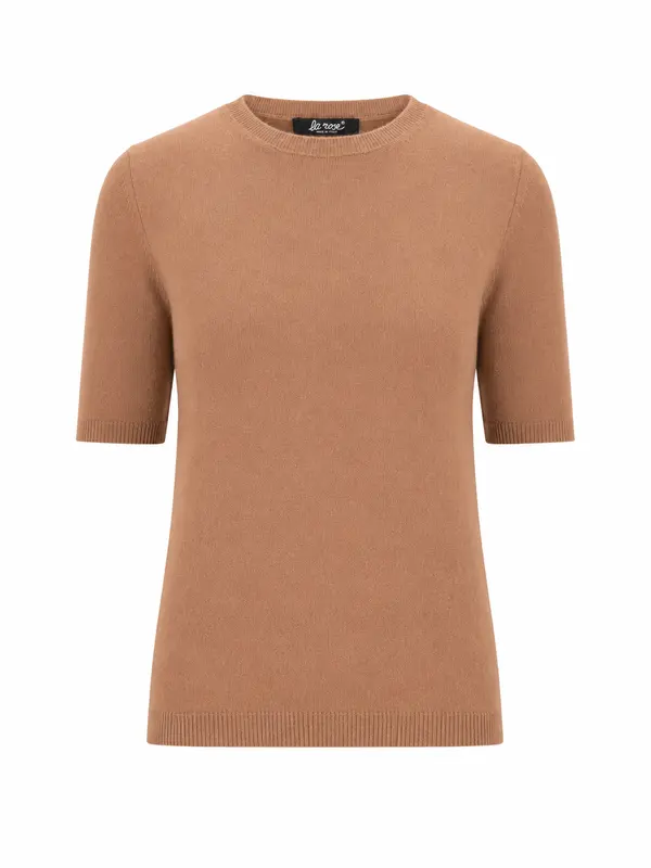 LA ROSE 3/4 Sleeve Cashmere Maglia - Cammello