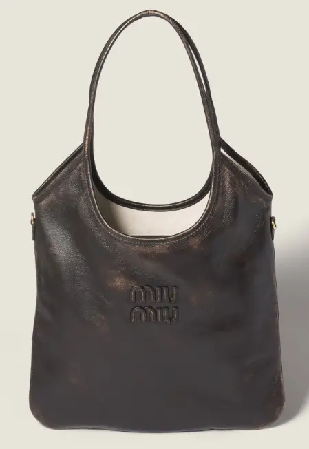 Miu Miu Leather Tote Bag - Caffe'