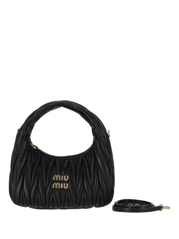 Miu Miu Quilted Leather Hobo Bag - Nero