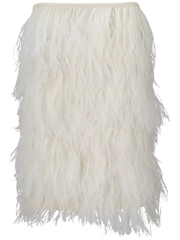 Attico Midi Skirt With Feather Embellishment
