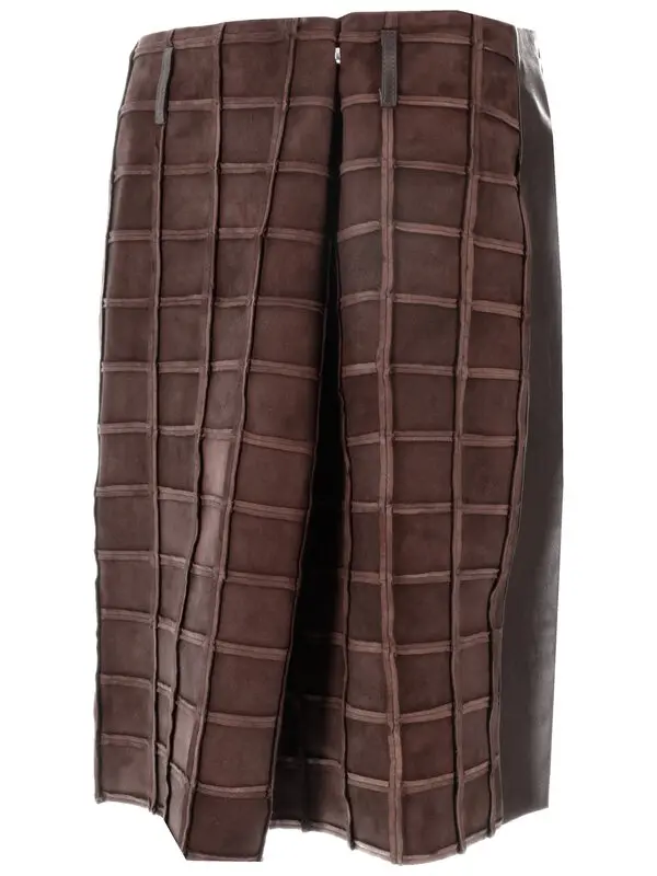 NICCOLO PASQUALETTI Suede Patchwork Skirt