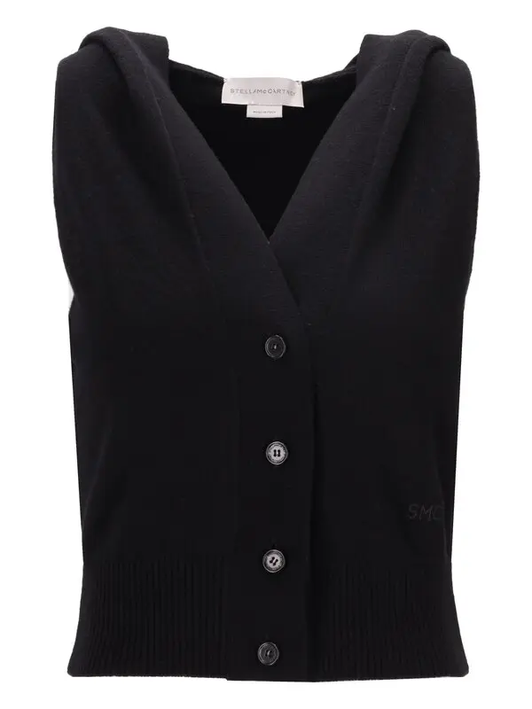 Stella McCartney Hooded Knit Vest - Black