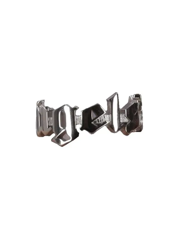 Palm Angels Classic Logo Ring In Silver