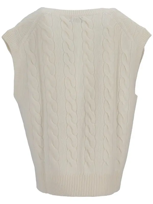 Ralph Lauren Sleeveless Cable-knit V-neck Pullover