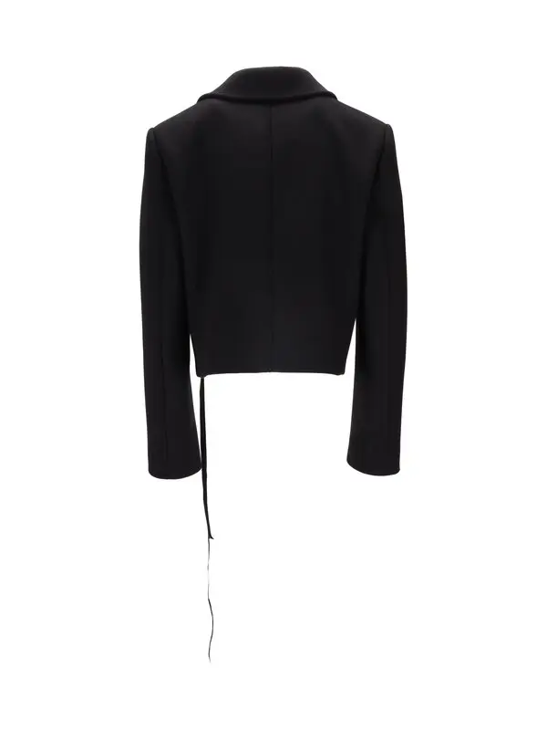 ANN DEMEULEMEESTER Double Breasted Caban Melton Wool Jacket