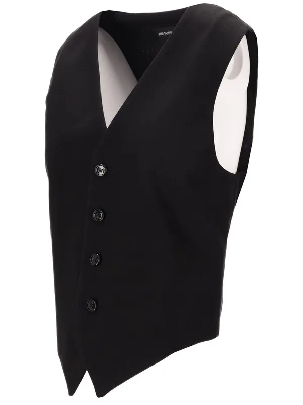 ANN DEMEULEMEESTER Classic Cotton Gabardine Washed Waistcoat