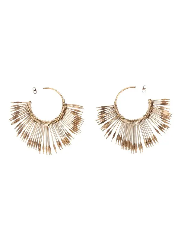 Isabel Marant Large Fan Hoop Earrings - Light Brass