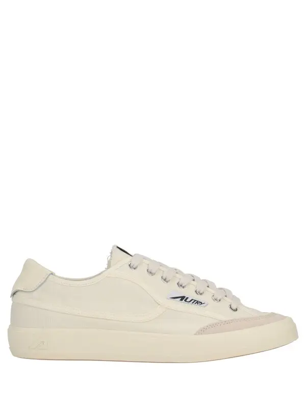 AUTRY Canvas And Suede Cream Sneakers - Windscape Low Man