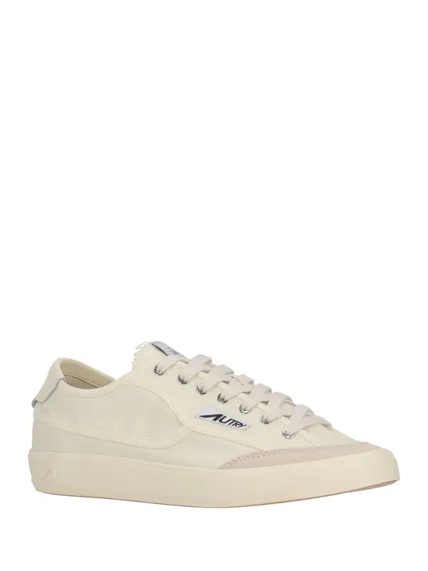 AUTRY Canvas And Suede Cream Sneakers - Windscape Low Man