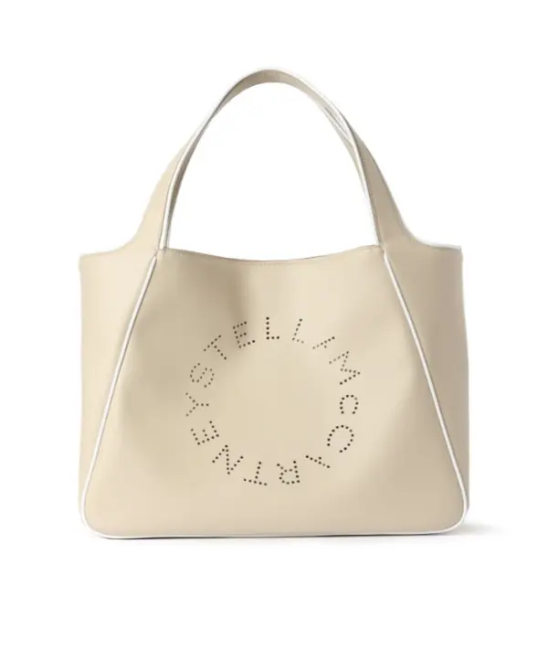 Stella McCartney Logo Tote Bag With Contrast Piping - Oat