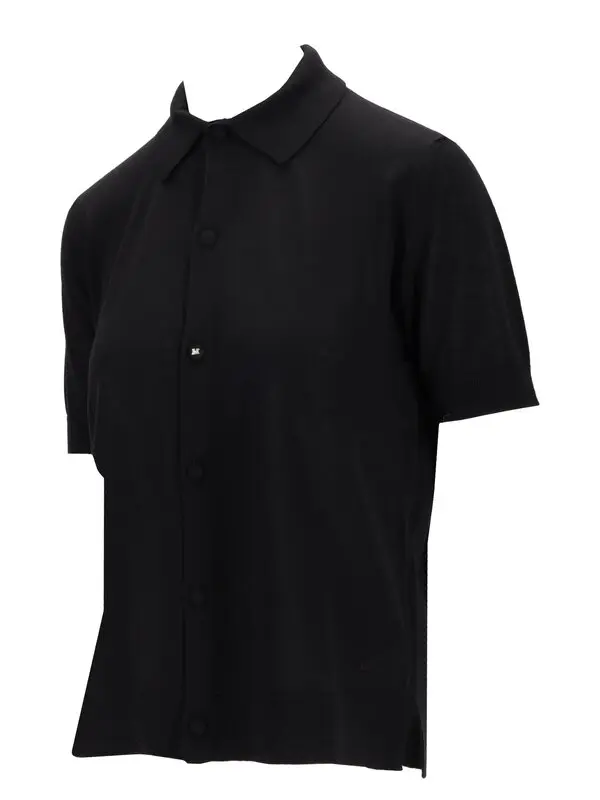 Max Mara Short Sleeve Cardigan With Collared Neckline - Nero