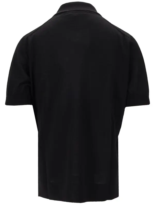 Max Mara Short Sleeve Cardigan With Collared Neckline - Nero