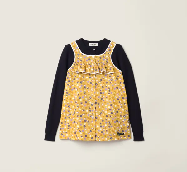 Miu Miu Embellished Shirt - Giallo+viola