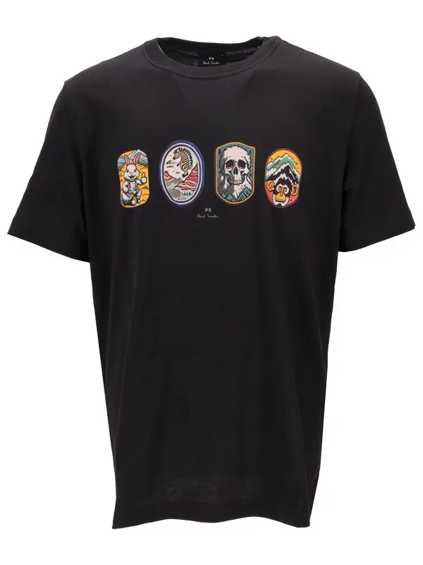 Paul Smith Regular Fit T-shirt With Badge Prints