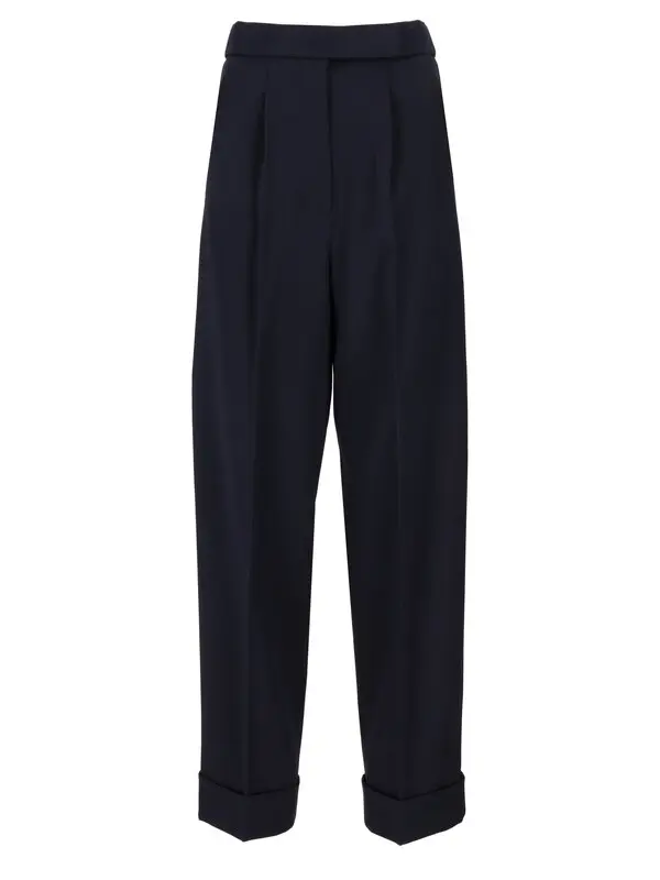 Max Mara Virgin Wool Blend Trousers - Blu Marino