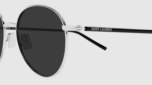 Saint Laurent Sl 865 Sng Metal Sunglasses - Silver Black Grey