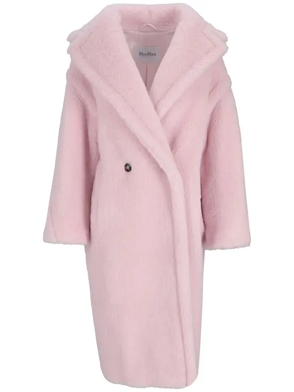 Max Mara Double Breasted Teddy Coat - Rosa