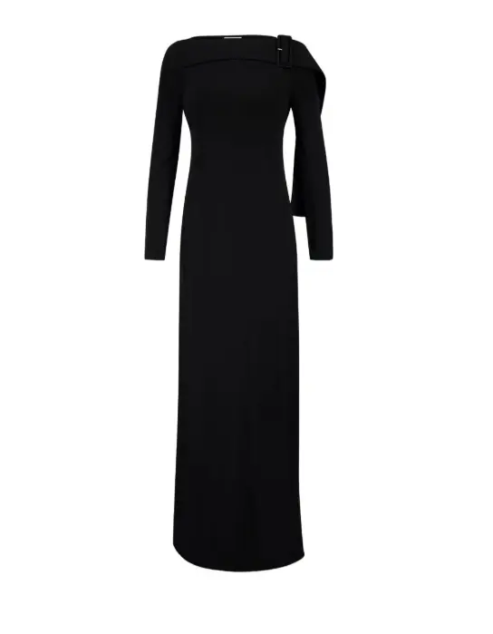 COURREGES Long Dress Buckle Crepe Jersey