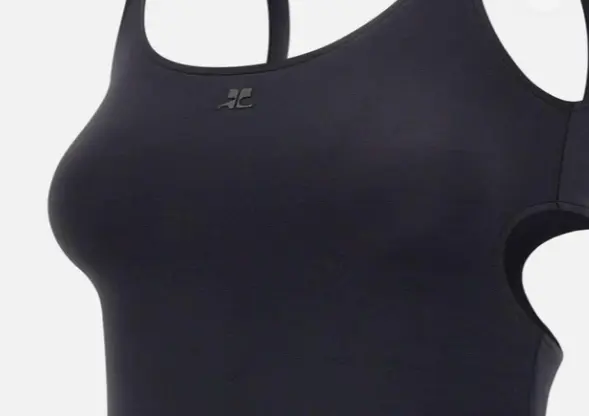 COURREGES Cut Out One Piece Swimsuit - Black