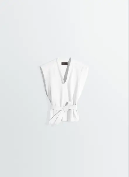 LEMAIRE Sleeveless Belted Top - Milk