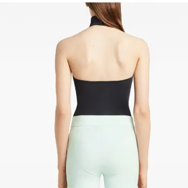 COURREGES Tech Crepe Bodysuit With Buckle Detail