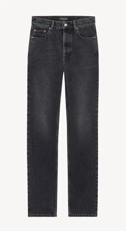 Saint Laurent Relaxed Straight Jeans - Ash Black