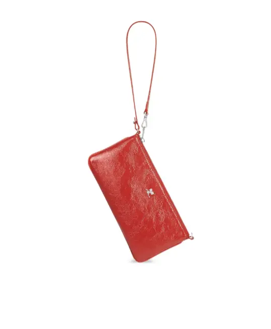 COURREGES Zipped Naplack Pouch - Bright Red