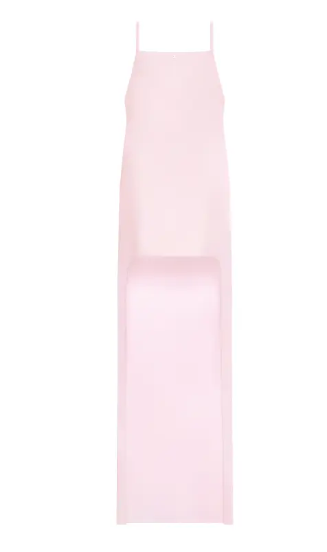 COURREGES Long Backless Crepe Gown - Light Pink