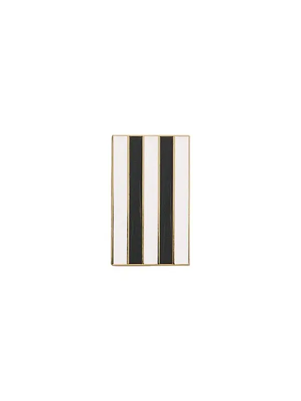 Ami Petite Boite De Coeur A Rayures Matchbox Holder - Or/noir/blanccreme