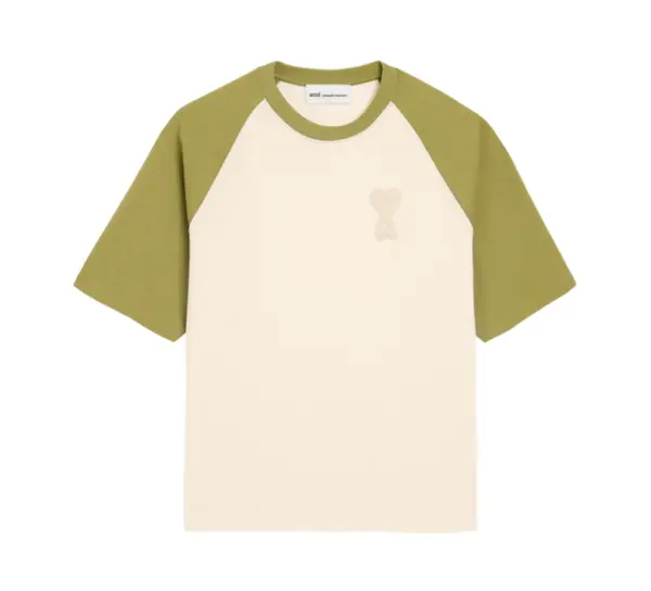 AMI Paris Short Sleeve Boxy Fit T-shirt With Crochet Heart Patch