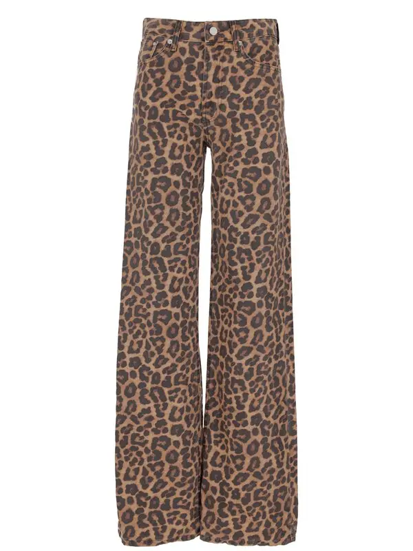 ANINE BING Hugh Jean In Print - Leopard