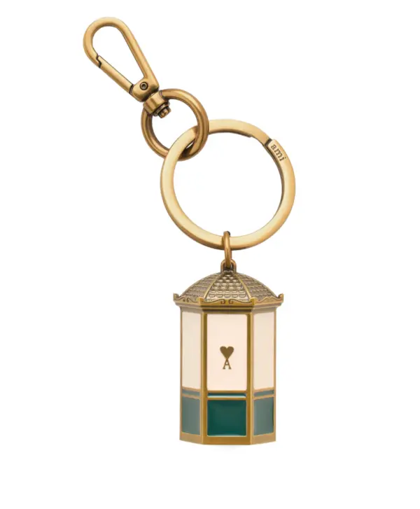 Ami Kiosque De Coeur Keychain - Ecru/vert