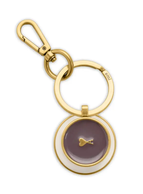 Ami Heart Coffee Cup" Keychain - Ecru/marron