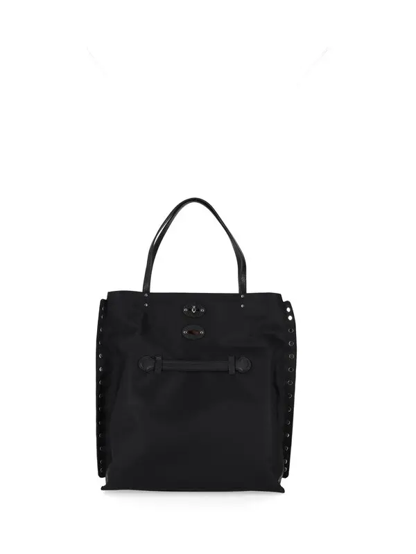 ZANELLATO Black Nylon Tote Bag - Black Belga