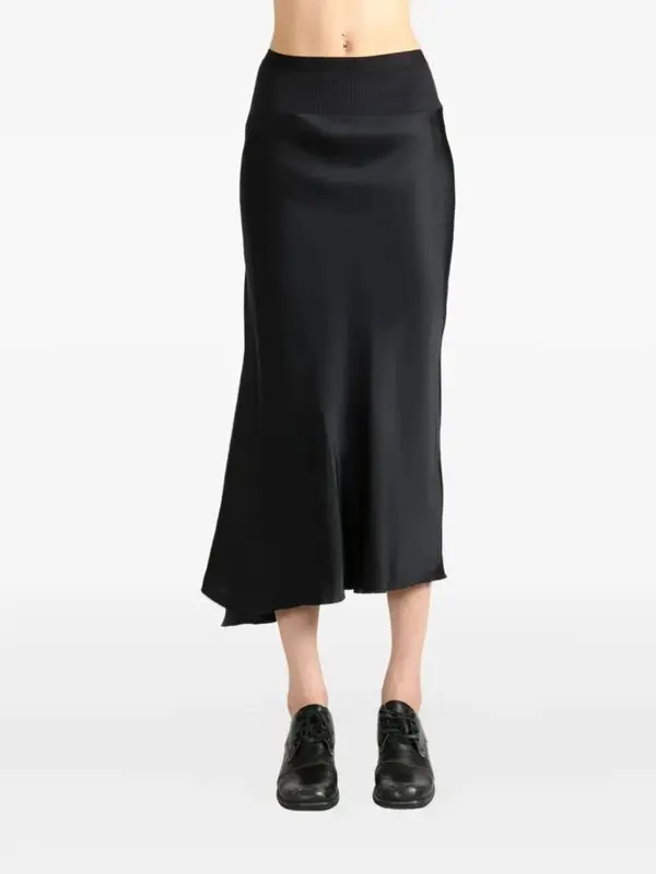 Rick Owens Asymmetric Bias Skirt - Black