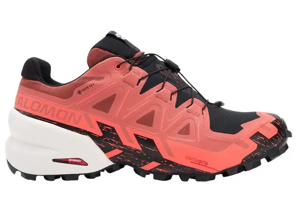 SALOMON Spikecross 6 Goretex Athletic Sneakers - Cow Hide/black/neon Flame