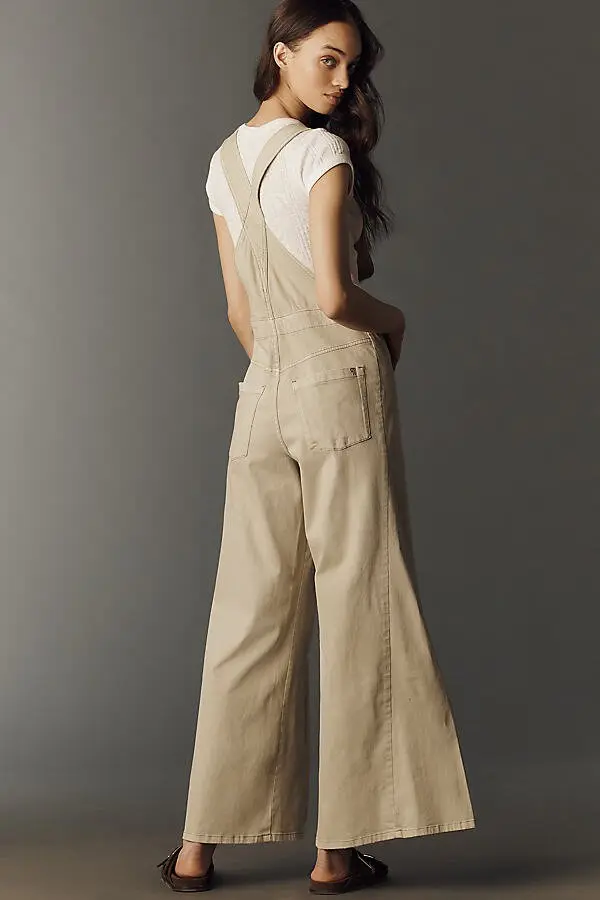 PILCRO Adi Flare Denim Overalls - Alfalfa