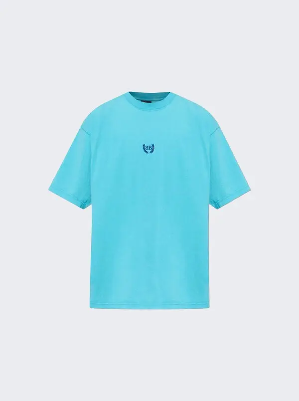 Balenciaga Laurel Classic Medium Fit Tee Dark Green And Red - Aqua