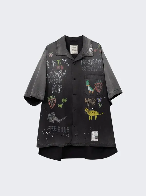 Mihara Yasuhiro Hand Drawing H/s Shirts - Black