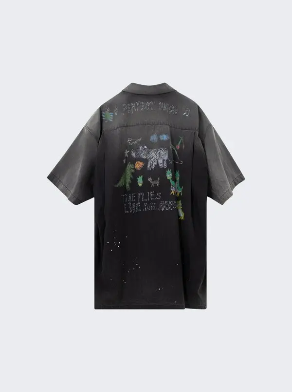 Mihara Yasuhiro Hand Drawing H/s Shirts - Black