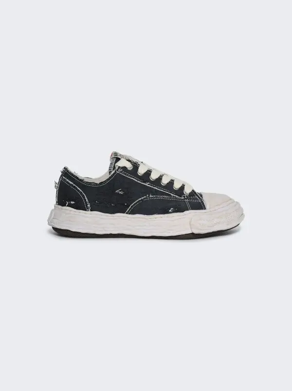 Mihara Yasuhiro Peterson 23 Og Sole Ripped Canvas Low-top Sneakers - Black
