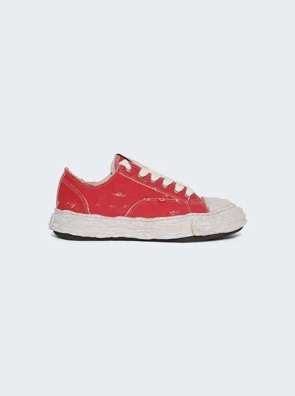 Mihara Yasuhiro Peterson 23 Og Sole Ripped Canvas Low-top Sneakers - Red