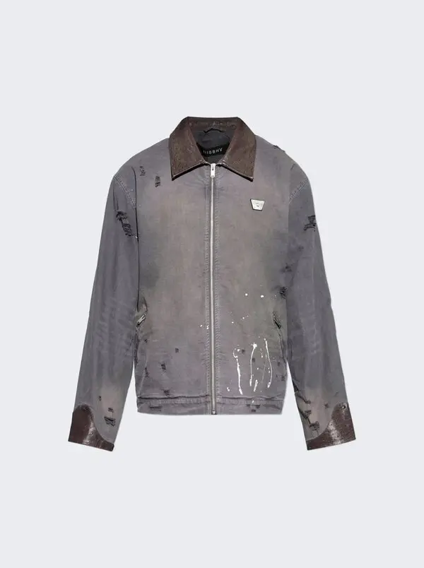 MISBHV 1997 Paint Splatter Canvas Work Jacket - Gray