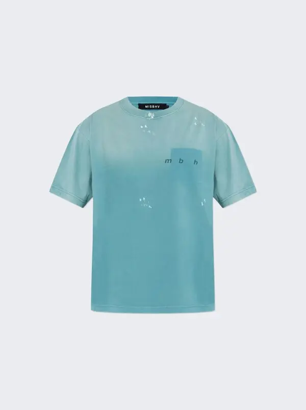 MISBHV Hand Writing Teal Tee Navy