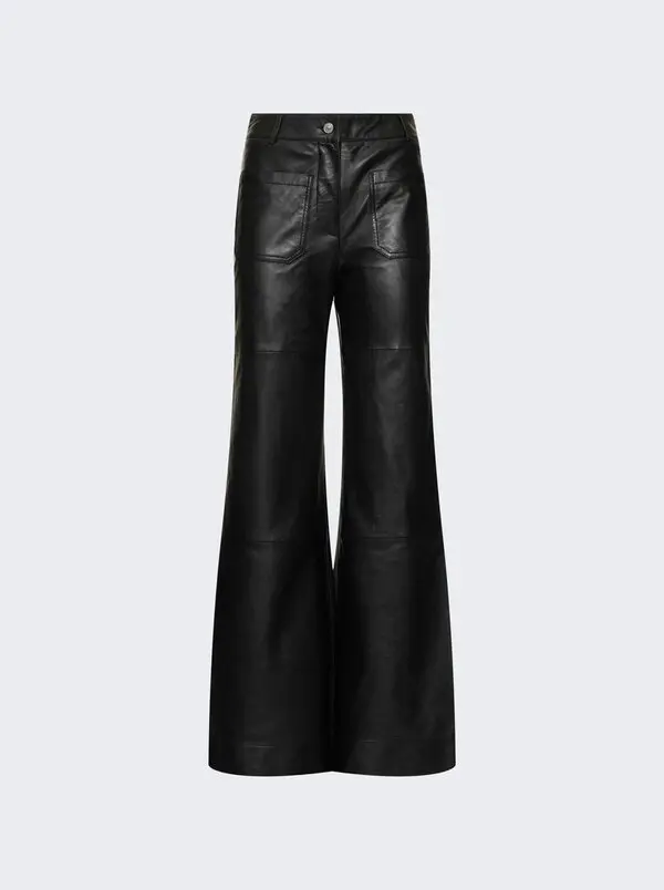 Victoria Beckham Alina Leather Trousers - Black
