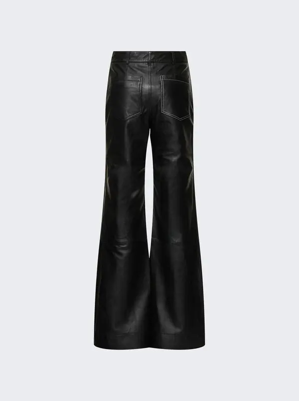 Victoria Beckham Alina Leather Trousers - Black