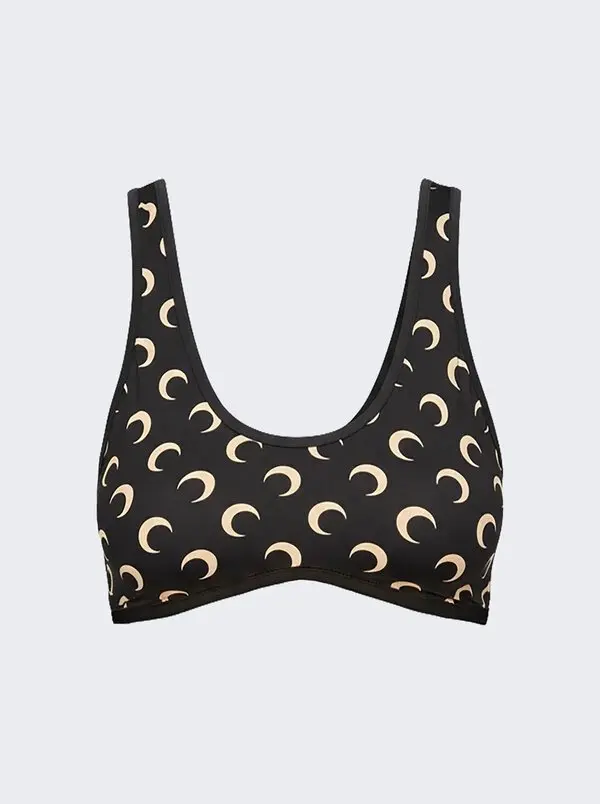 MARINE SERRE Moon Print Jersey Bra - Black