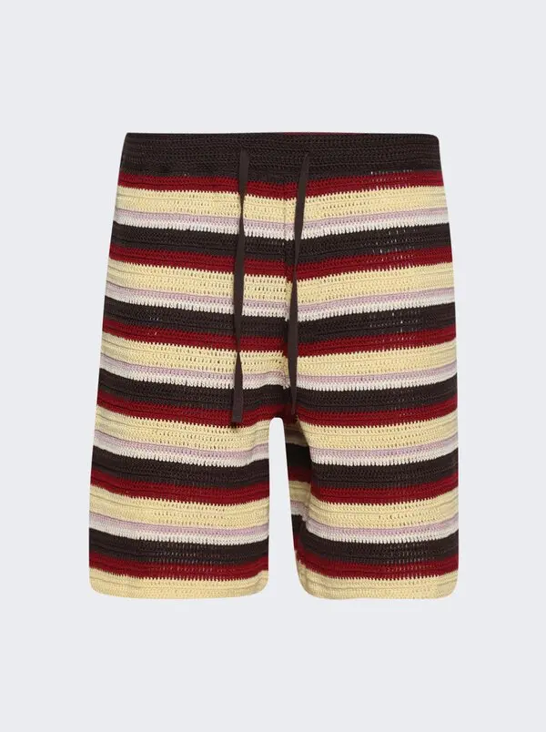 BAZISZT Bazizst Striped Knitted Cotton Shorts