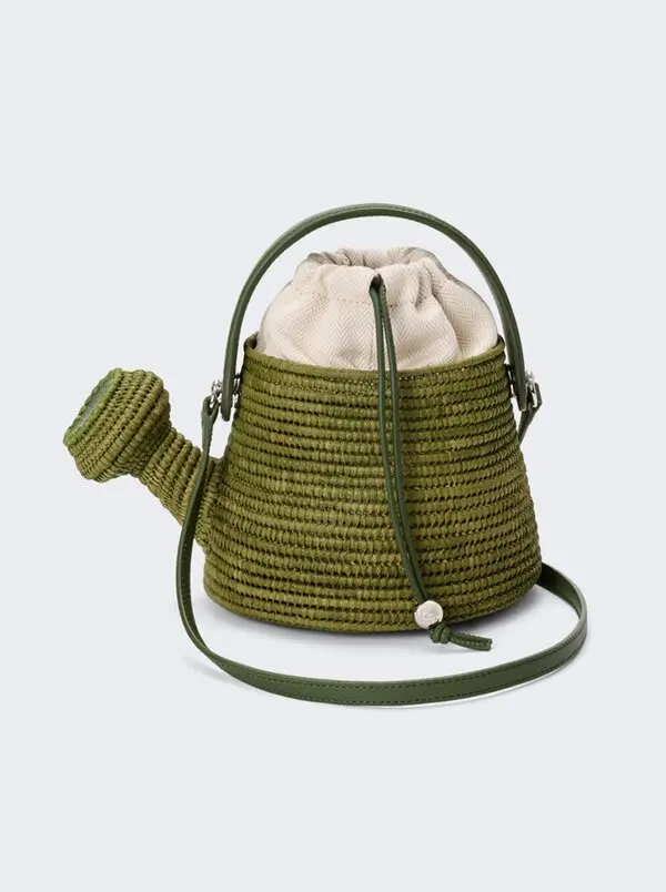 Loewe Raffia Watering Can Bag - Green