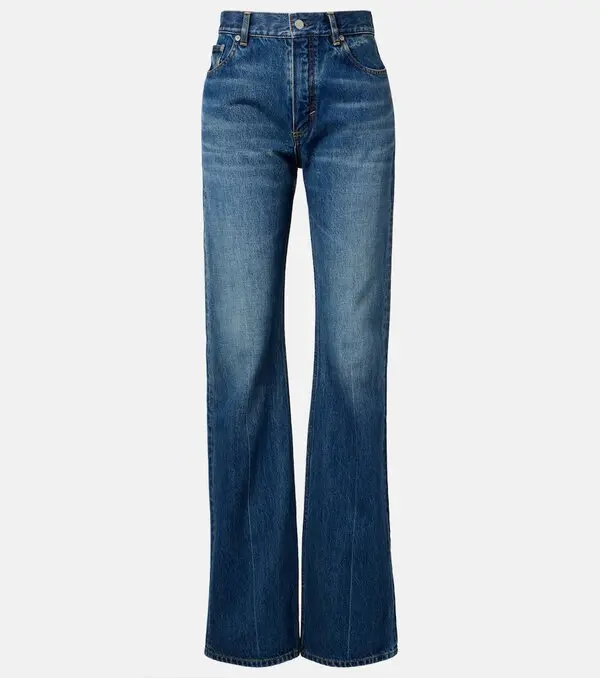 Alaïa Bootcut Jeans In Stone - Blue